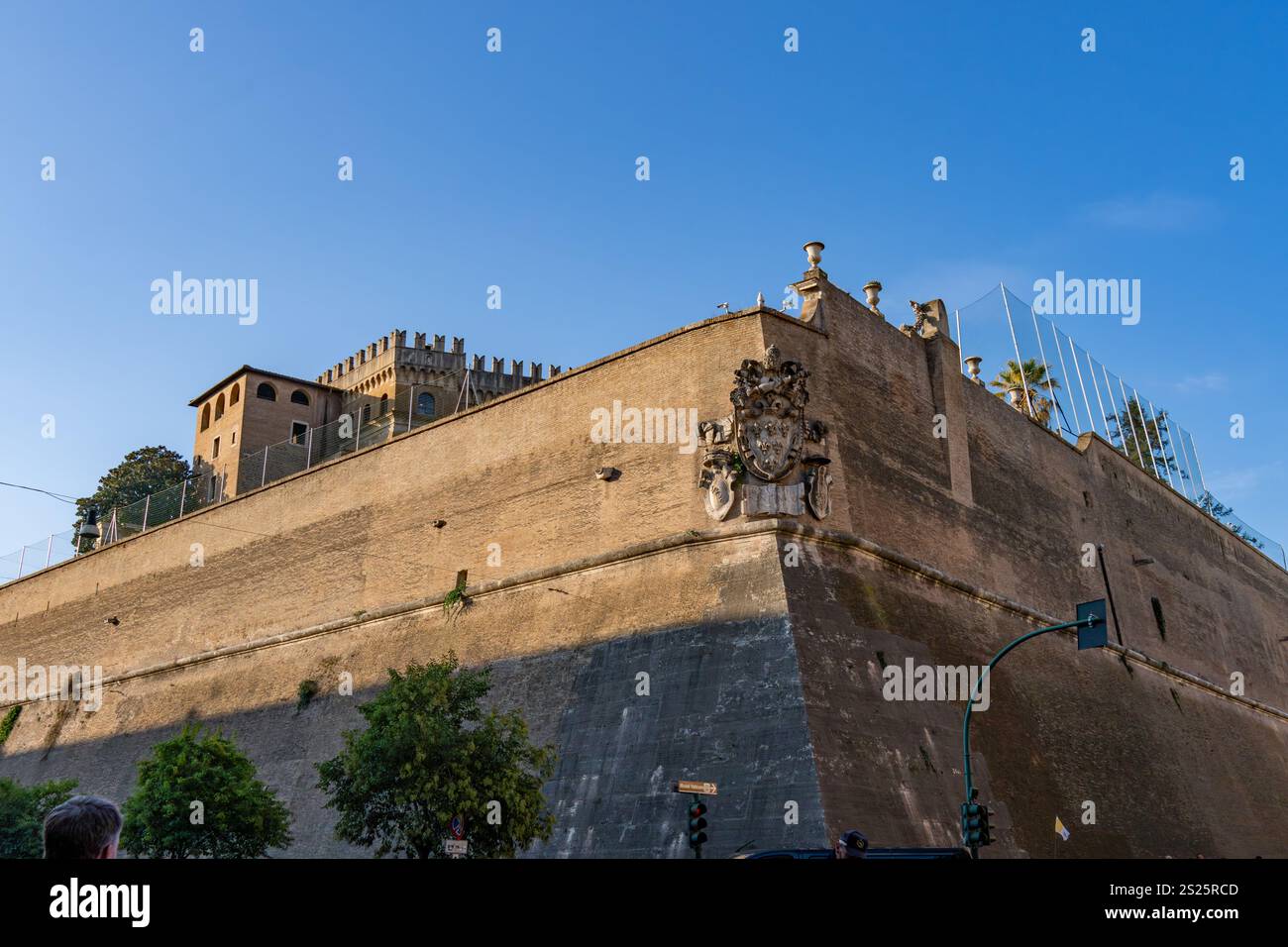 The coat of arms of Pope Paul III on the wall of the Vatican City in ...