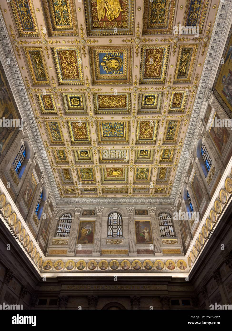 The ornate ceiling of the transept of the Basilica of St. Paul Outside ...