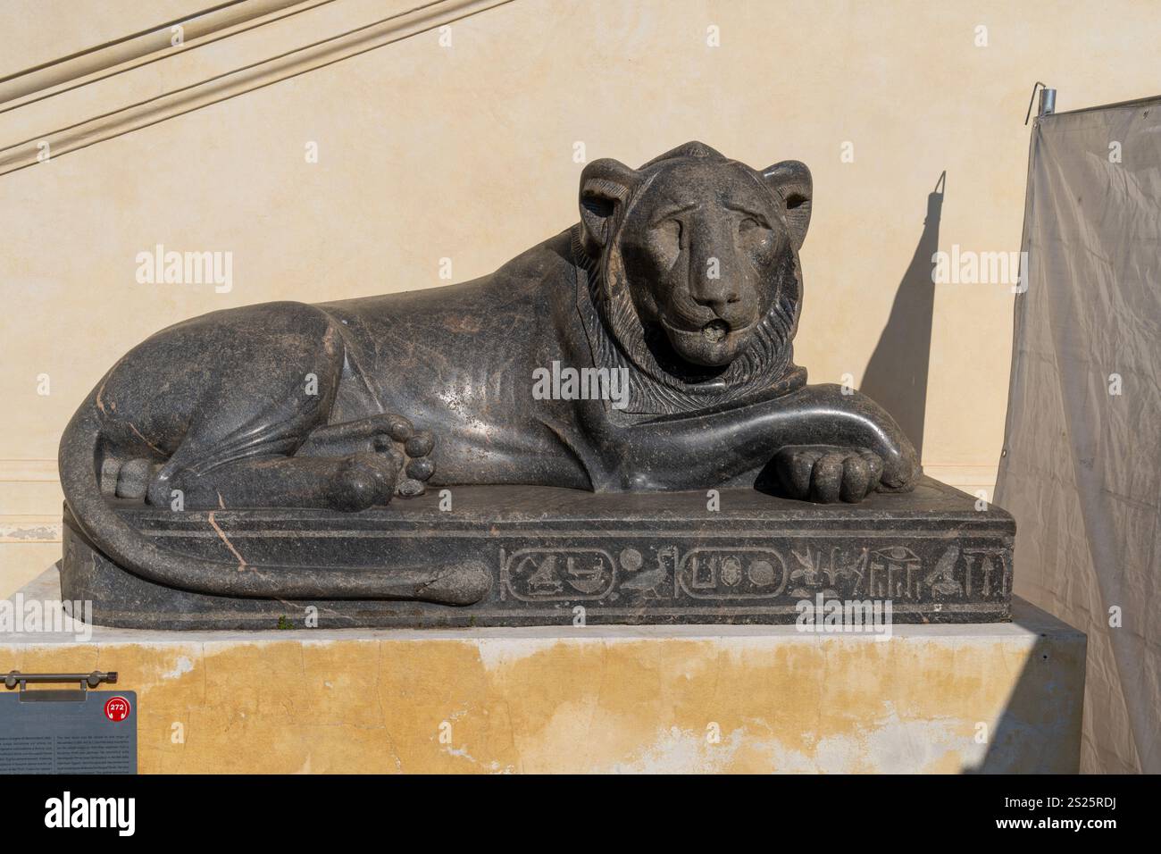 Egyptian lion sculpture in front of the Terrace of the Niche, Vatican ...