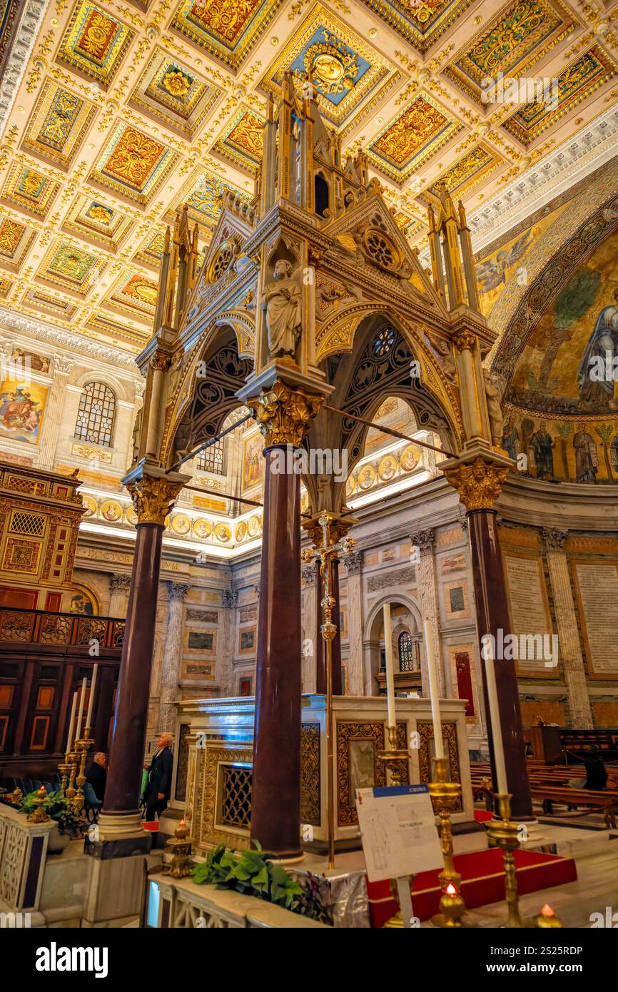 The Gothic-style ciborium in the Basilica of St. Paul Outside the Walls ...