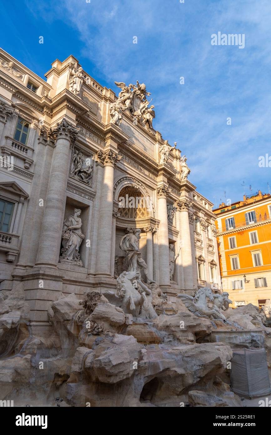 The Trevi Fountain on the rear of the Palazzo Poli in the Piazza di ...
