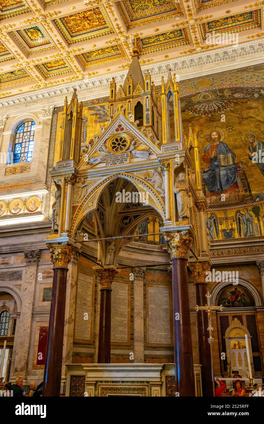 The Gothic-style ciborium in the Basilica of St. Paul Outside the Walls ...