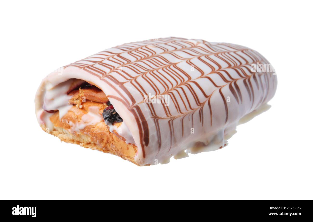 Delicious sweet iced pastry isolated on white Stock Photo - Alamy