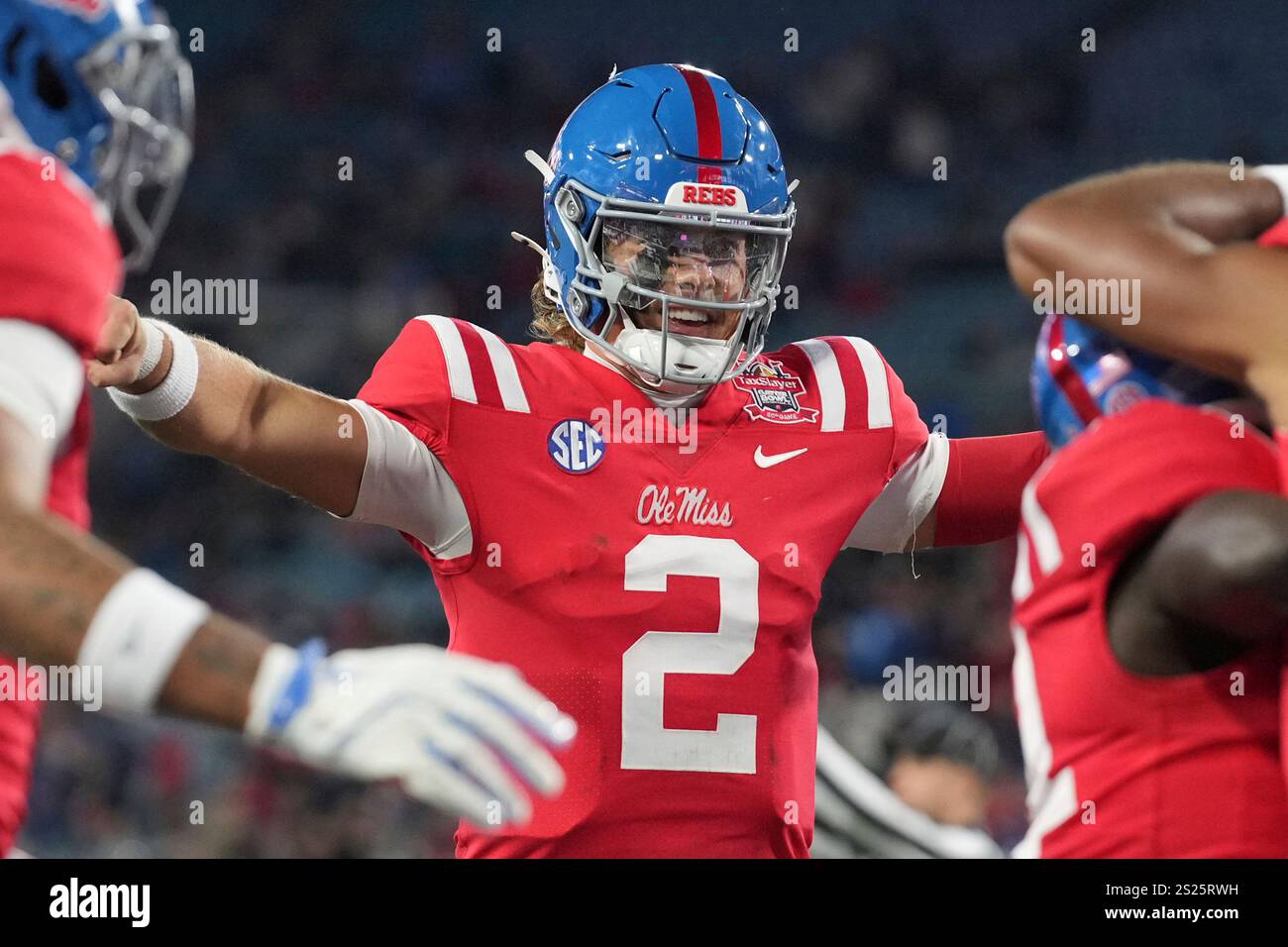 JACKSONVILLE, FL - JANUARY 02: Mississippi Rebels quarterback Jaxson ...