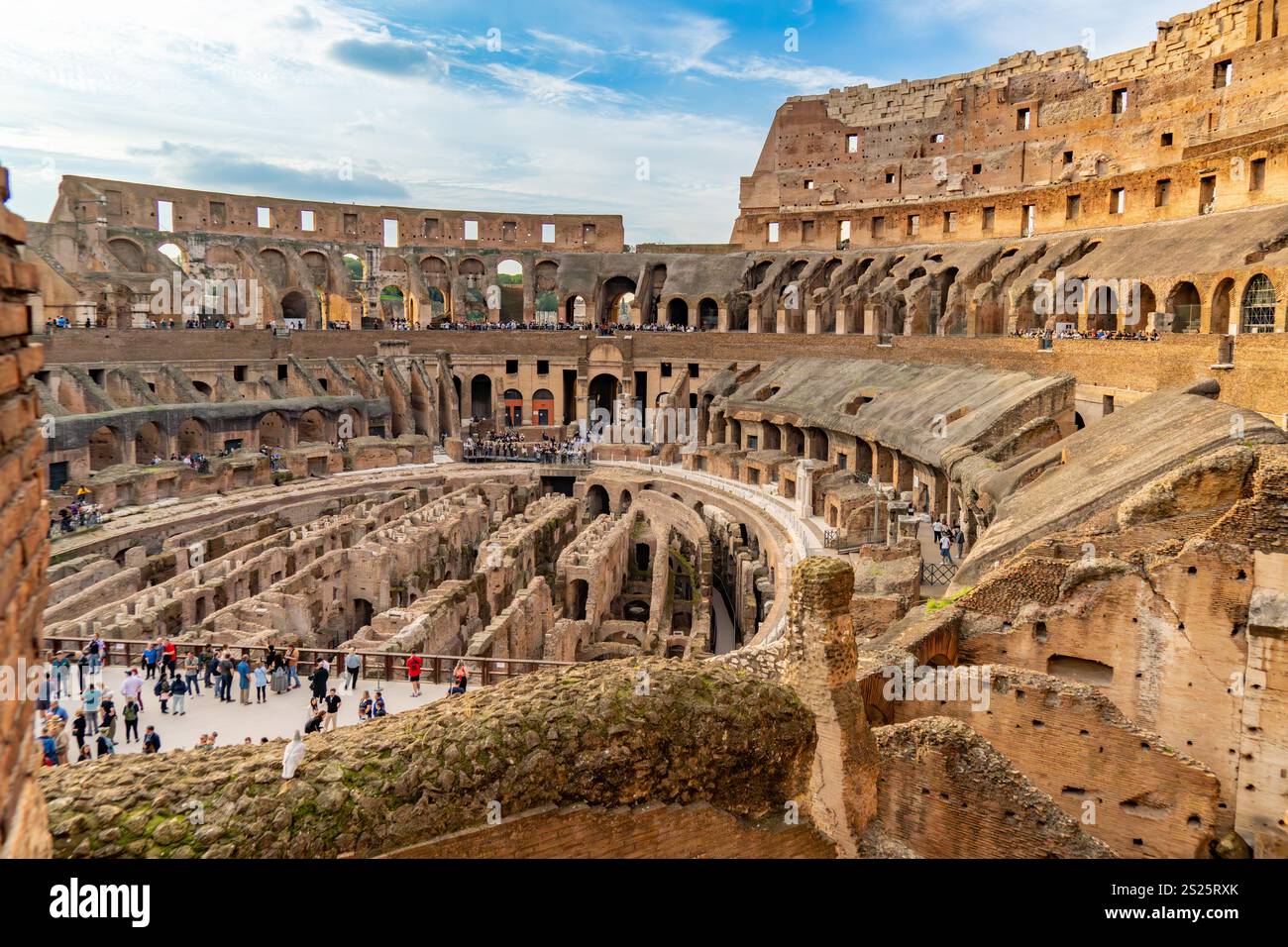 Interior of the Roman Colosseum or Flavian Amphitheater in Rome, Italy ...