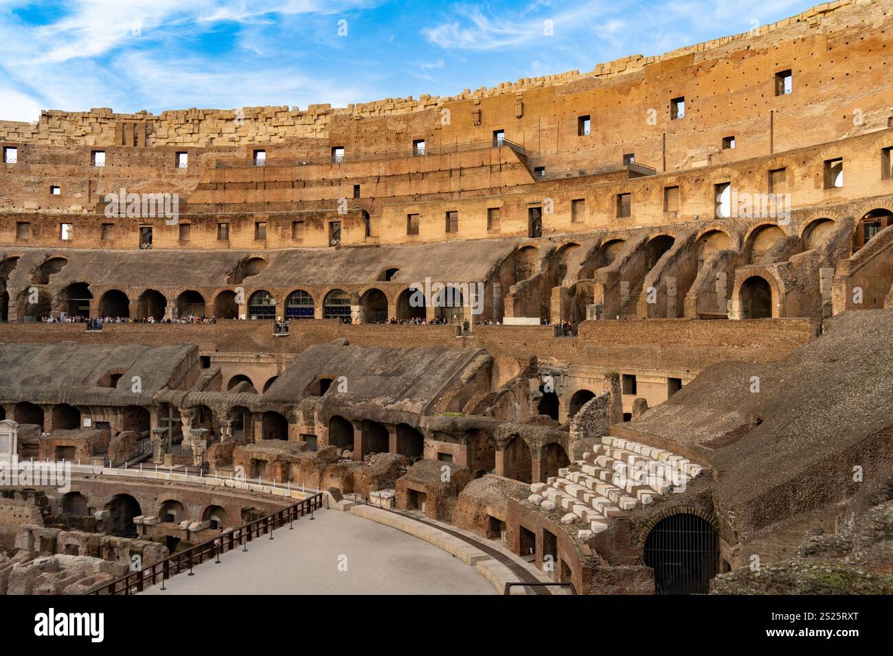 Interior of the Roman Colosseum or Flavian Amphitheater in Rome, Italy ...