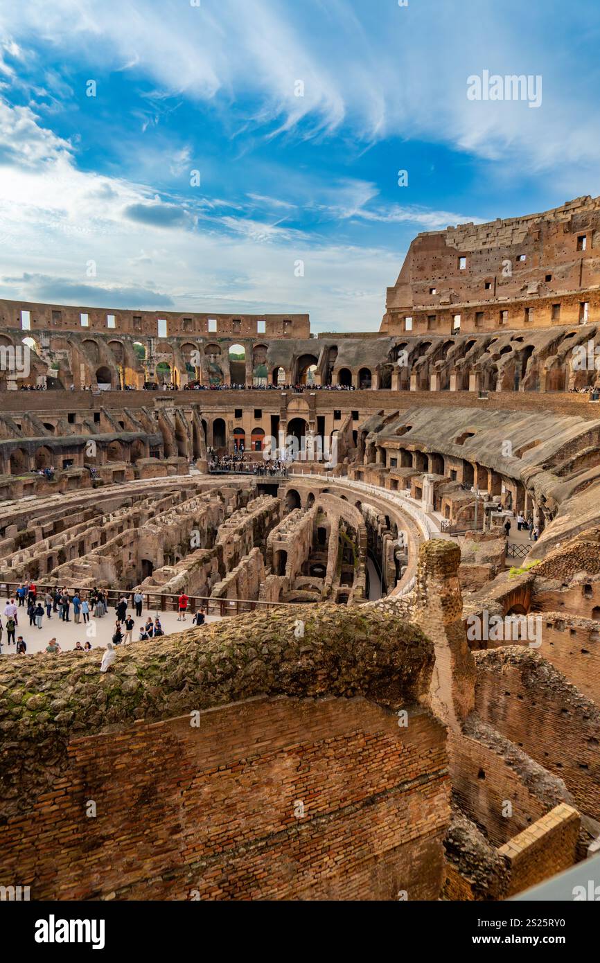 Interior of the Roman Colosseum or Flavian Amphitheater in Rome, Italy ...