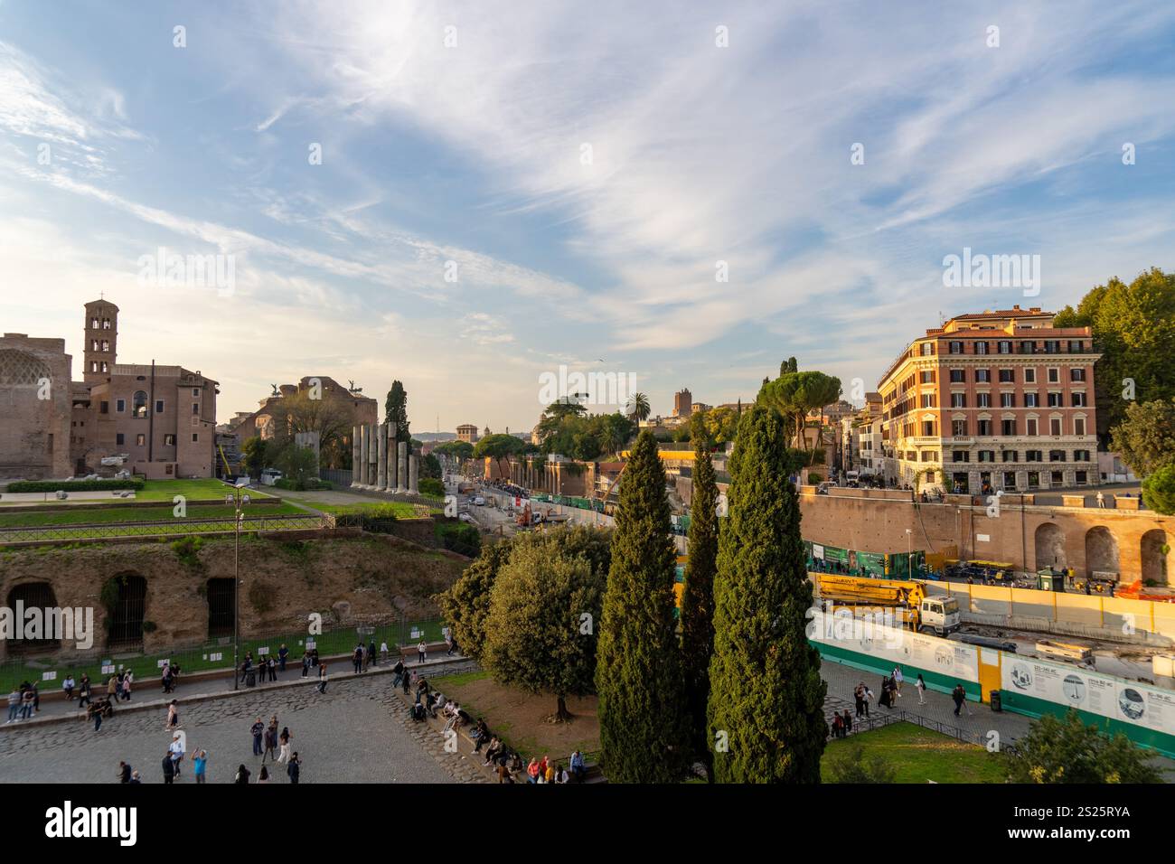 City of Rome and the Colosseum Archaeological Park, looking north from ...