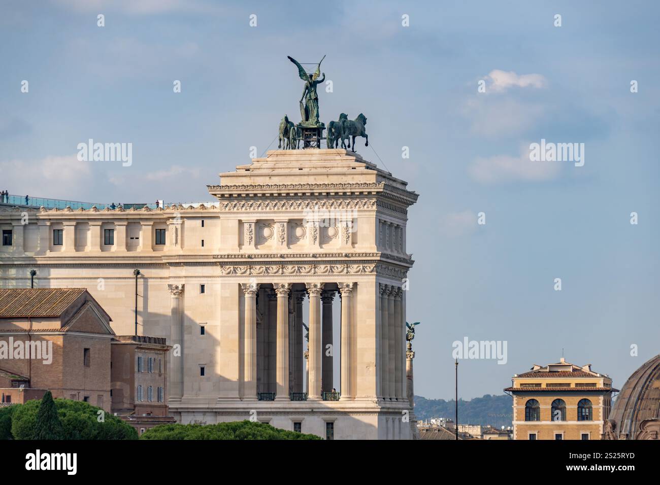 Statue of the WInged Victory atop the Victor Emmanuel II Monument in ...
