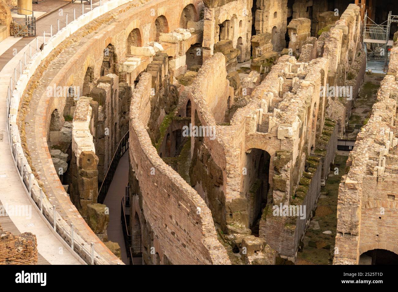 Detail of the hypogeum or basement tunnels under the arena floor of the ...