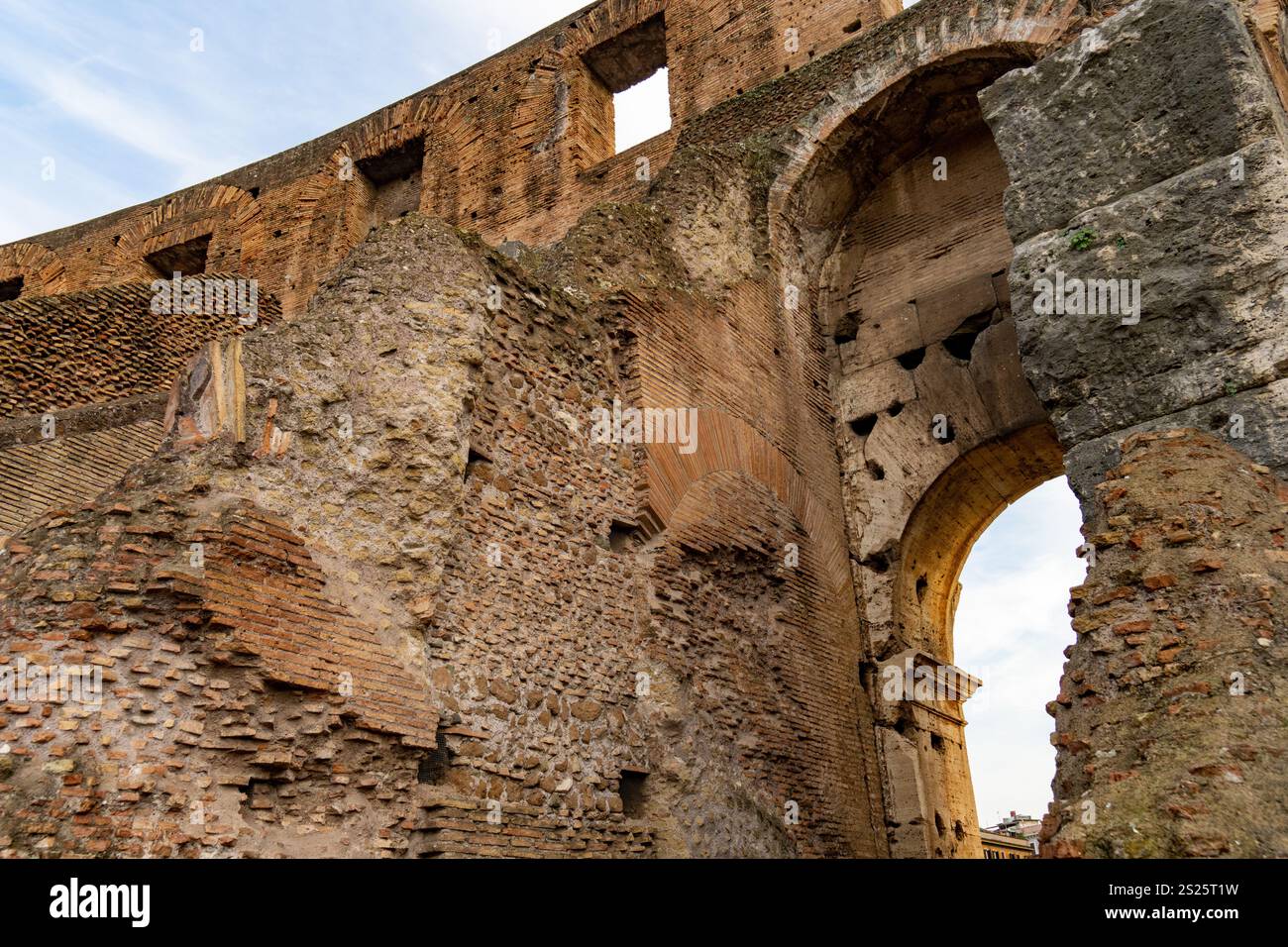 Detail of the stonework inside the Roman Colosseum or Flavian ...