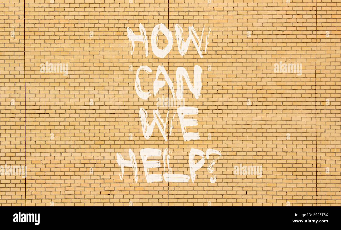 How can we help symbol. Concept words How can we help on beautiful ...