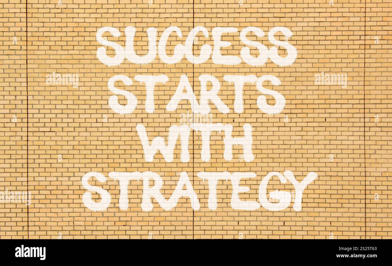 Success starts with strategy symbol. Concept words Success starts with ...