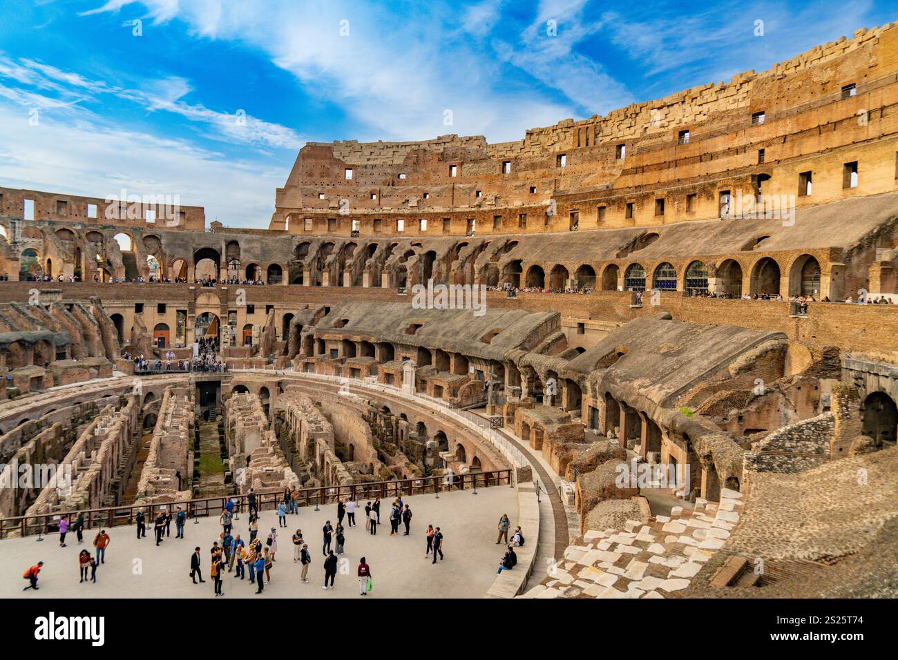 Interior of the Roman Colosseum or Flavian Amphitheater in Rome, Italy ...