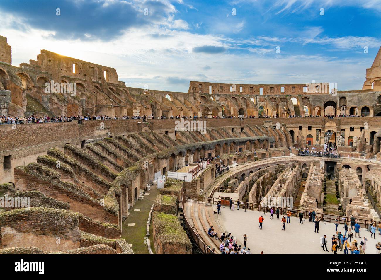Interior of the Roman Colosseum or Flavian Amphitheater in Rome, Italy ...