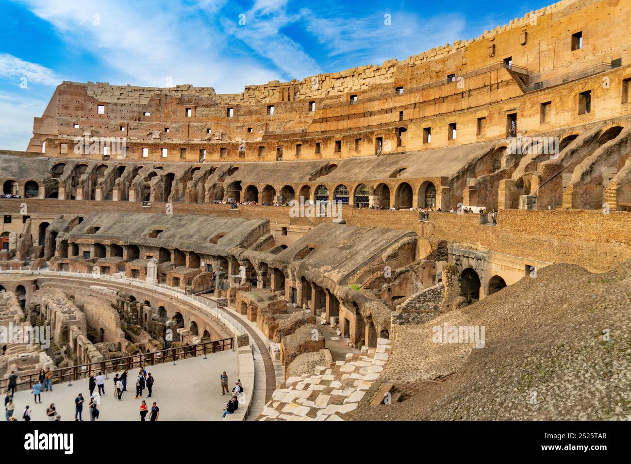 Interior of the Roman Colosseum or Flavian Amphitheater in Rome, Italy ...