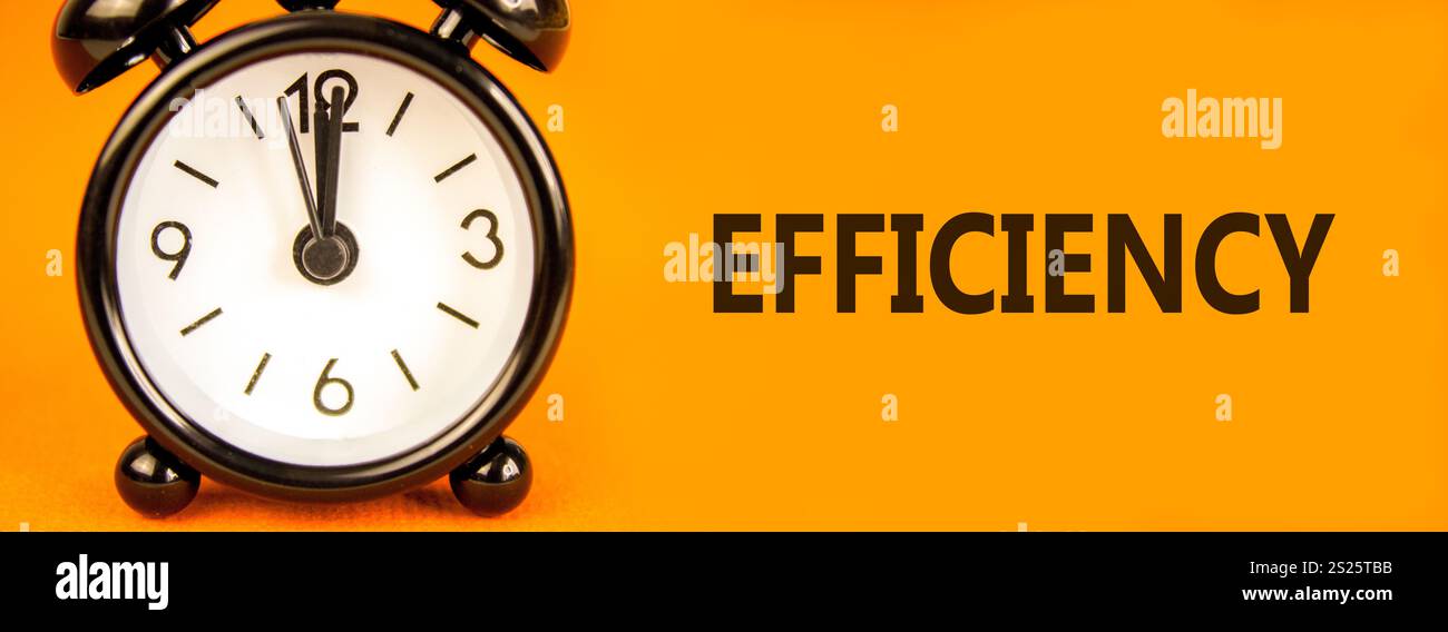 Efficiency symbol. Concept word Efficiency on beautiful orange paper ...