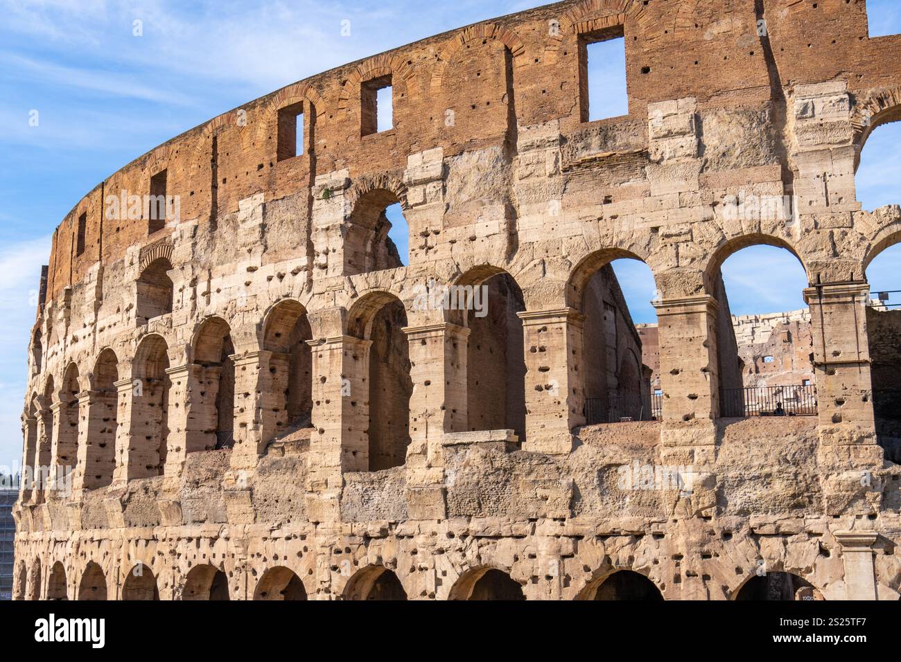 The ancient Roman Colosseum or Flavian Amphitheater in Rome, Italy ...