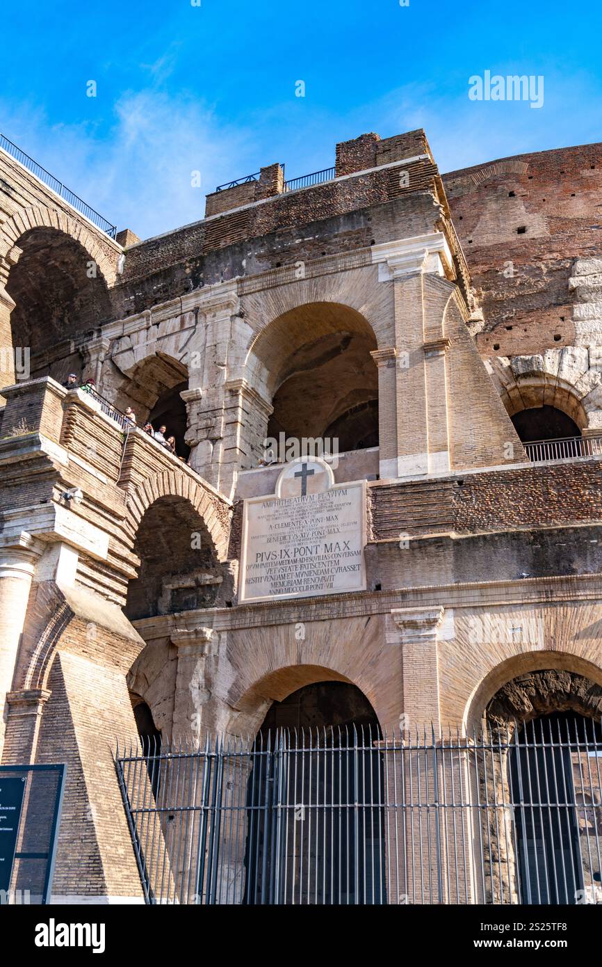 The ancient Roman Colosseum or Flavian Amphitheater in Rome, Italy ...