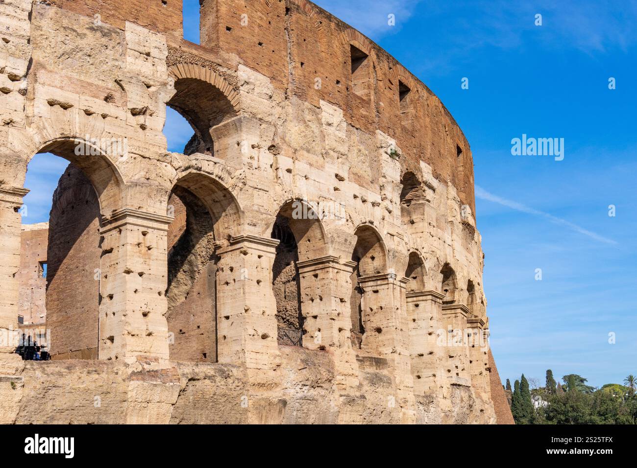 The ancient Roman Colosseum or Flavian Amphitheater in Rome, Italy ...