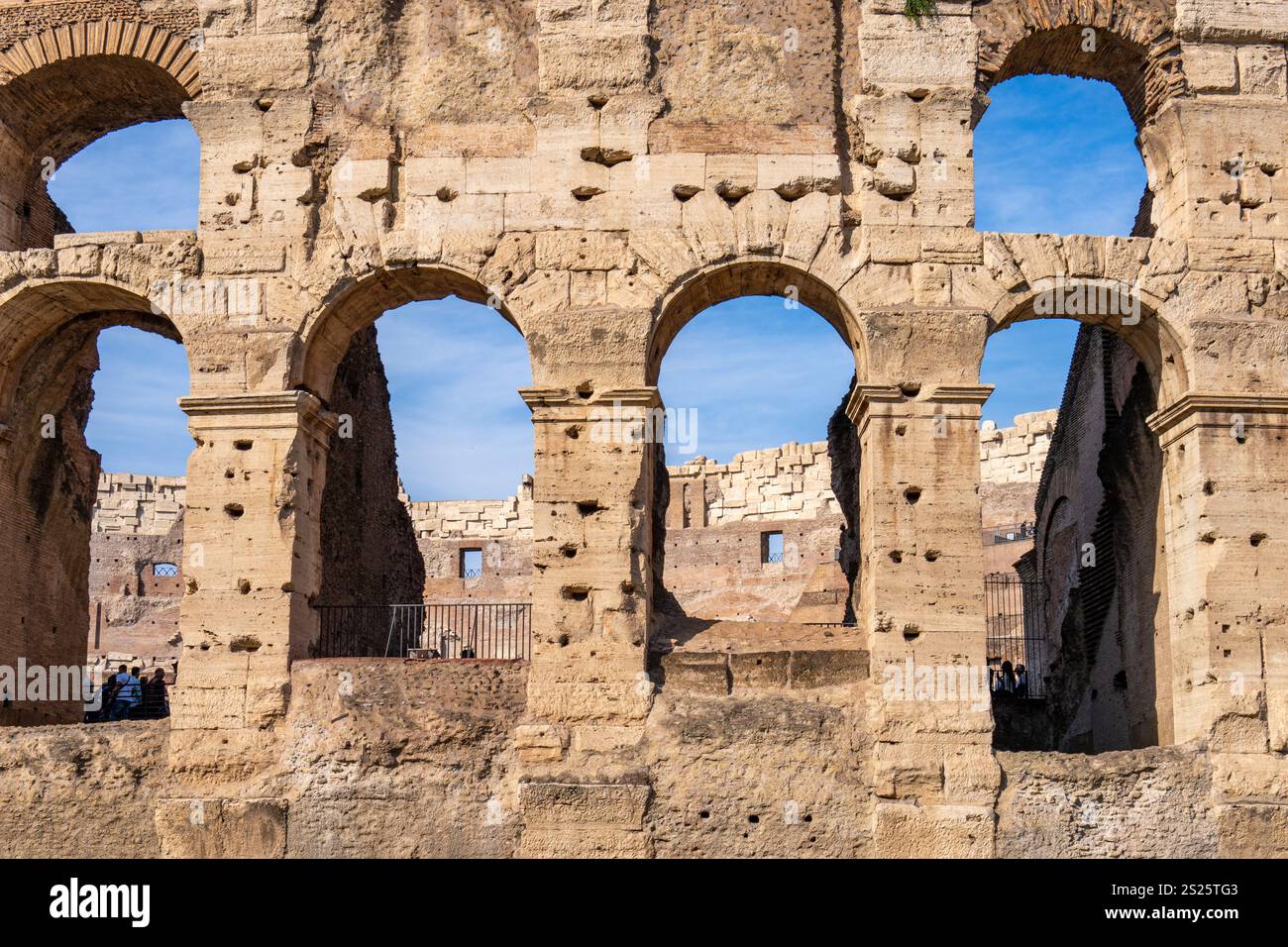 The ancient Roman Colosseum or Flavian Amphitheater in Rome, Italy ...