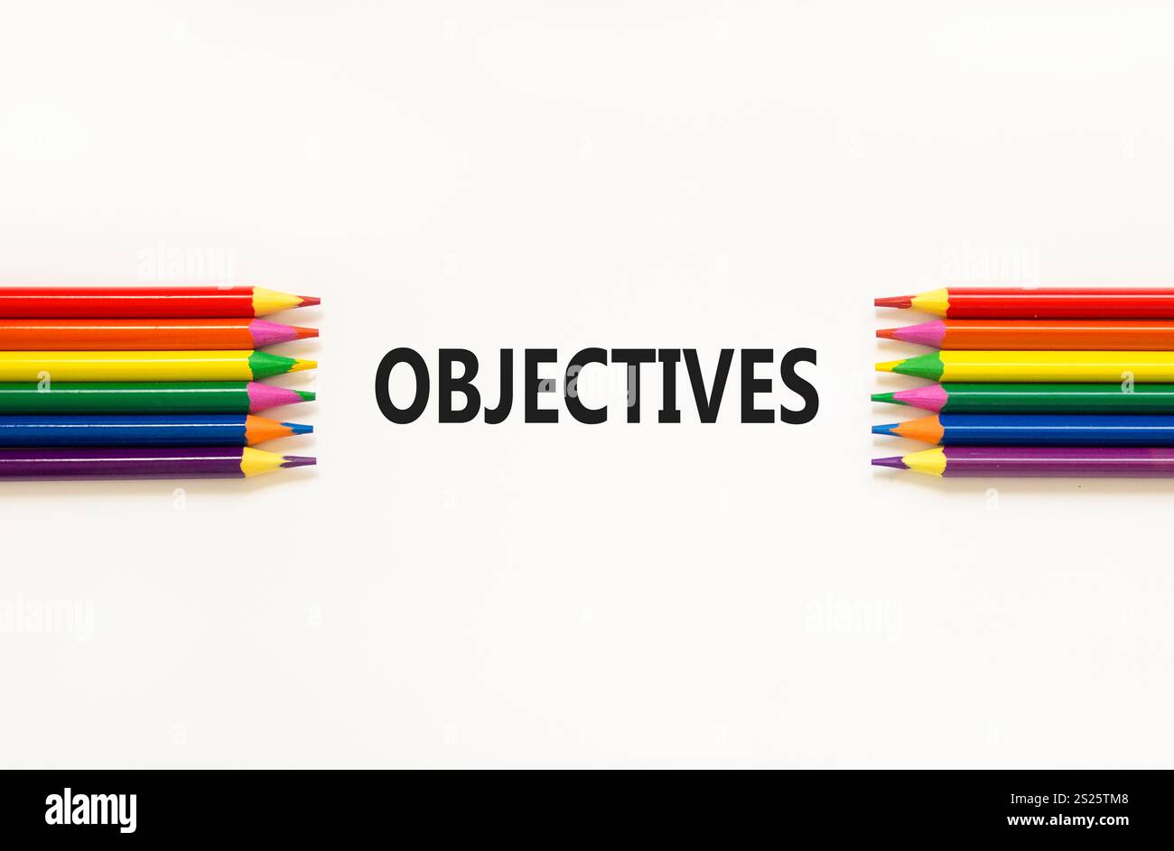 Objectives symbol. Concept word Objectives on beautiful white paper ...