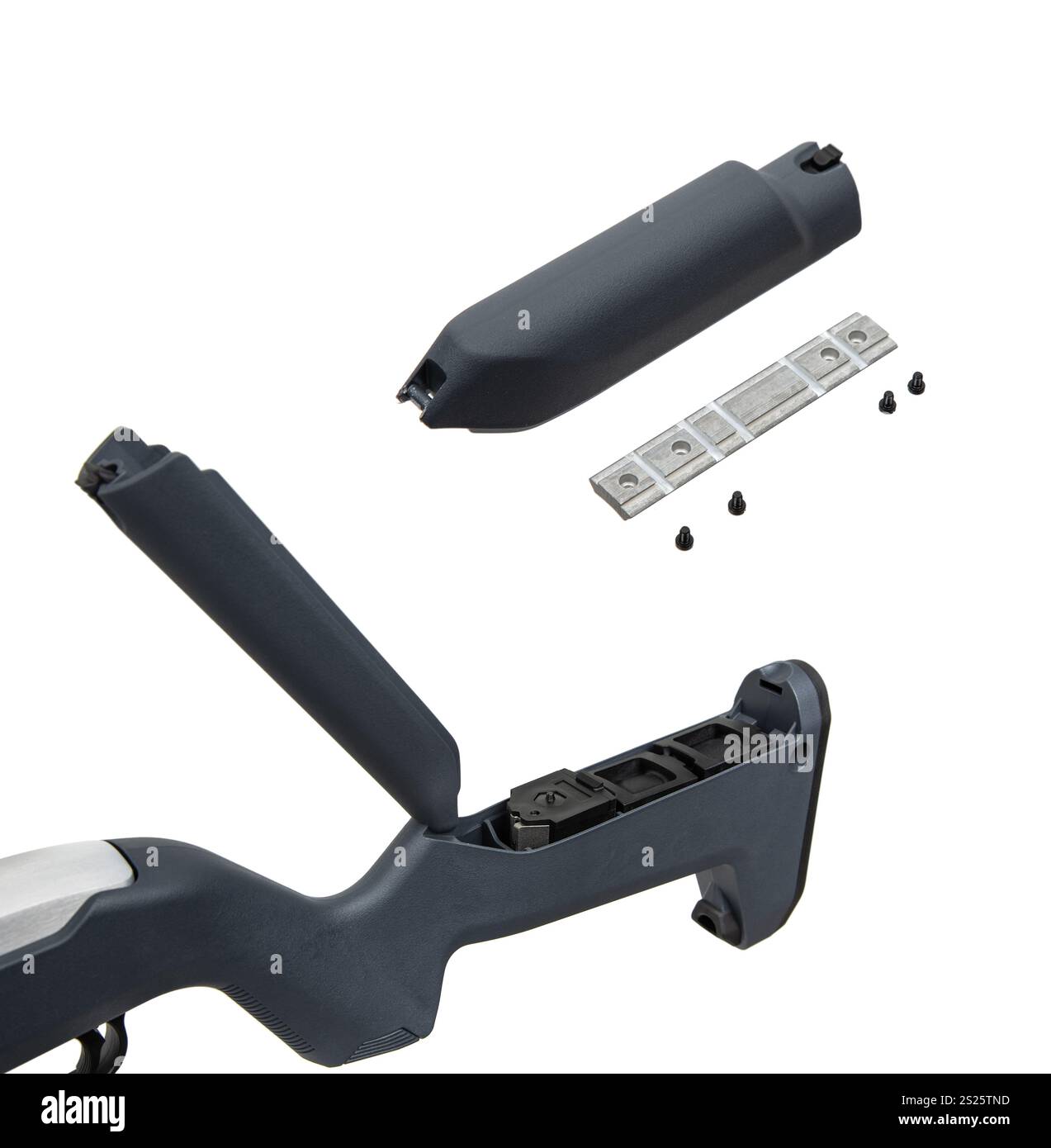 A small semi-automatic takedown rifle chambered in .22lr, featuring a ...