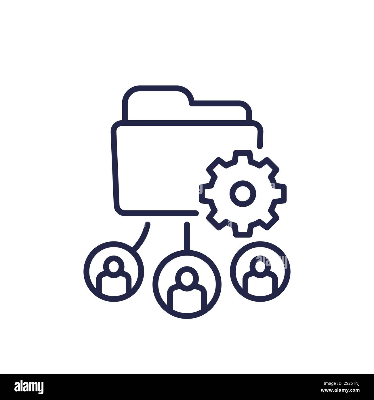 active directory line icon with users and folder Stock Vector Image ...