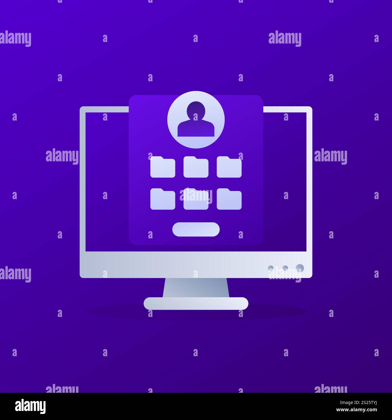 User files vector icon, personal data in folders Stock Vector Image ...