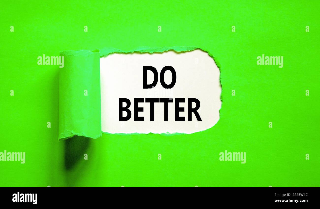 Do better symbol. Concept words Do better on beautiful white paper ...