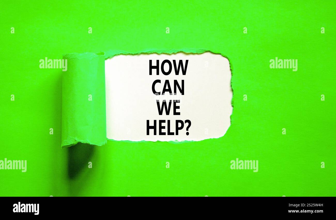How can we help symbol. Concept words How can we help on beautiful ...