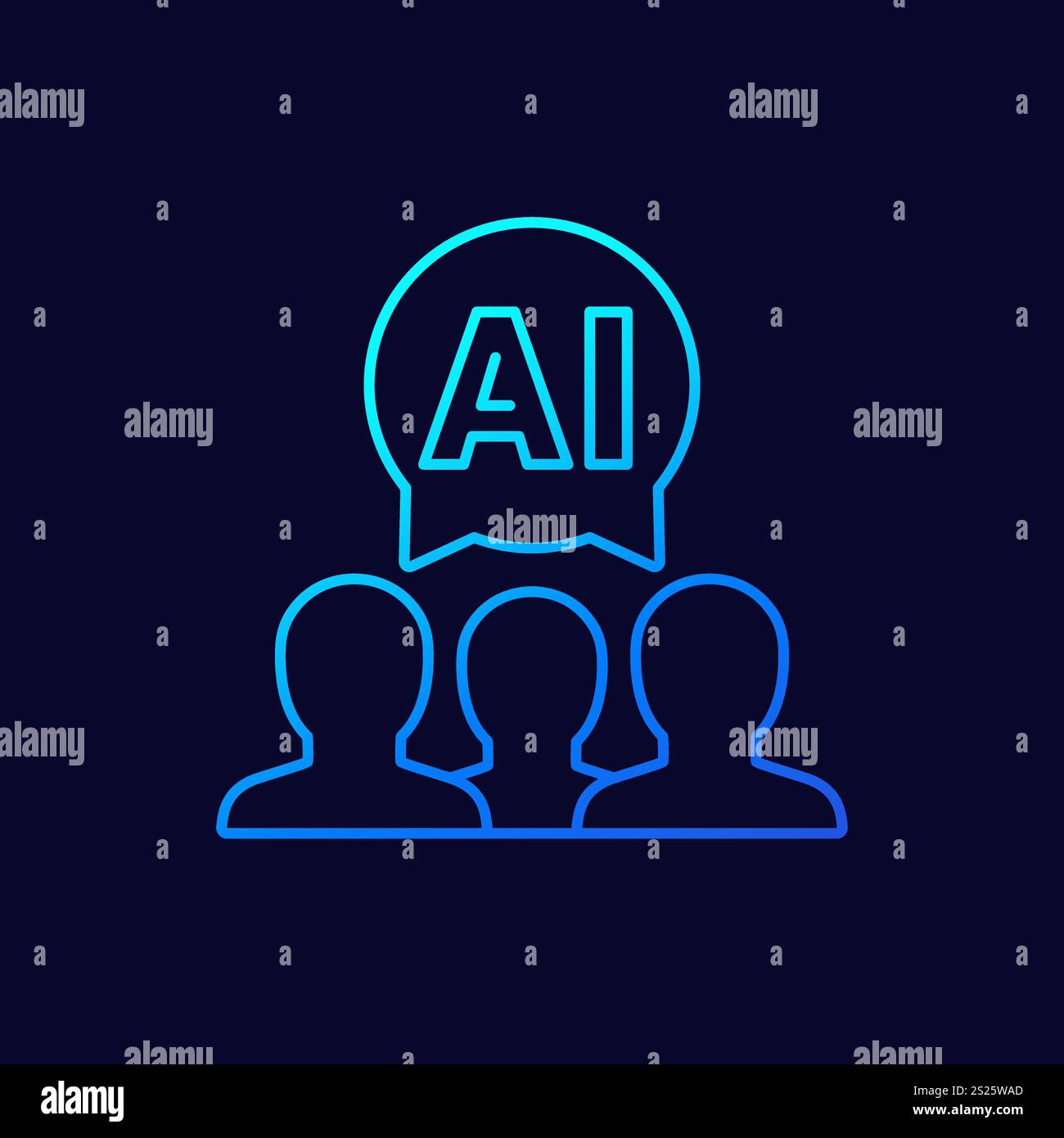 Human-AI interaction icon, Artificial intelligence Stock Vector Image & Art - Alamy