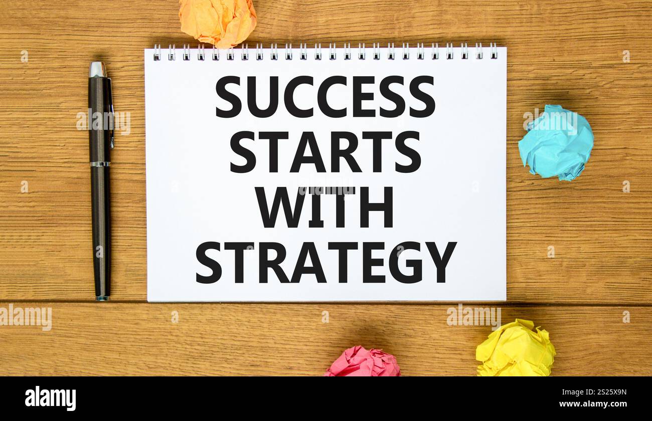 Success starts with strategy symbol. Concept words Success starts with ...