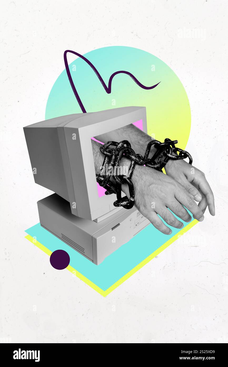 Composite trend artwork sketch image 3D photo collage of obsolete ...