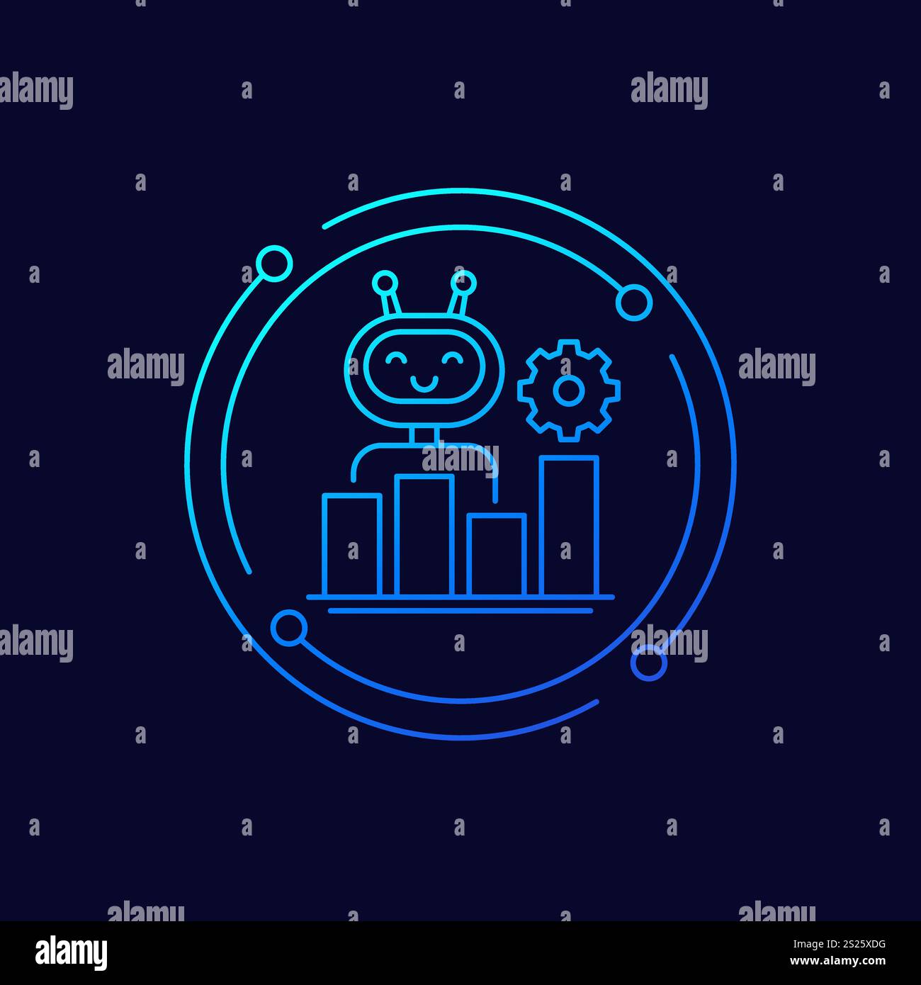 Digital data automation linear Stock Vector Images - Alamy