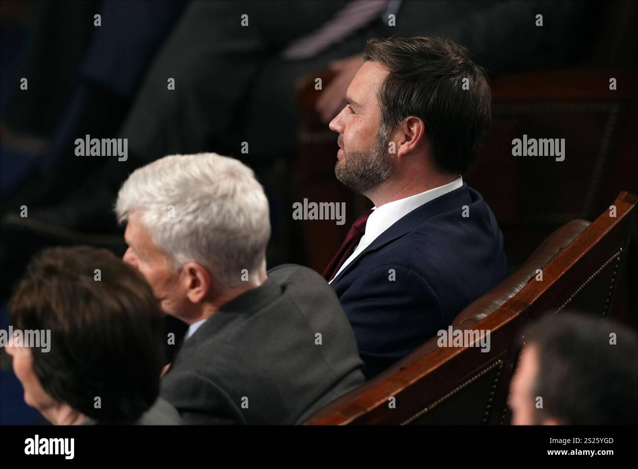 Vice President-elect JD Vance listens as a joint session of Congress ...