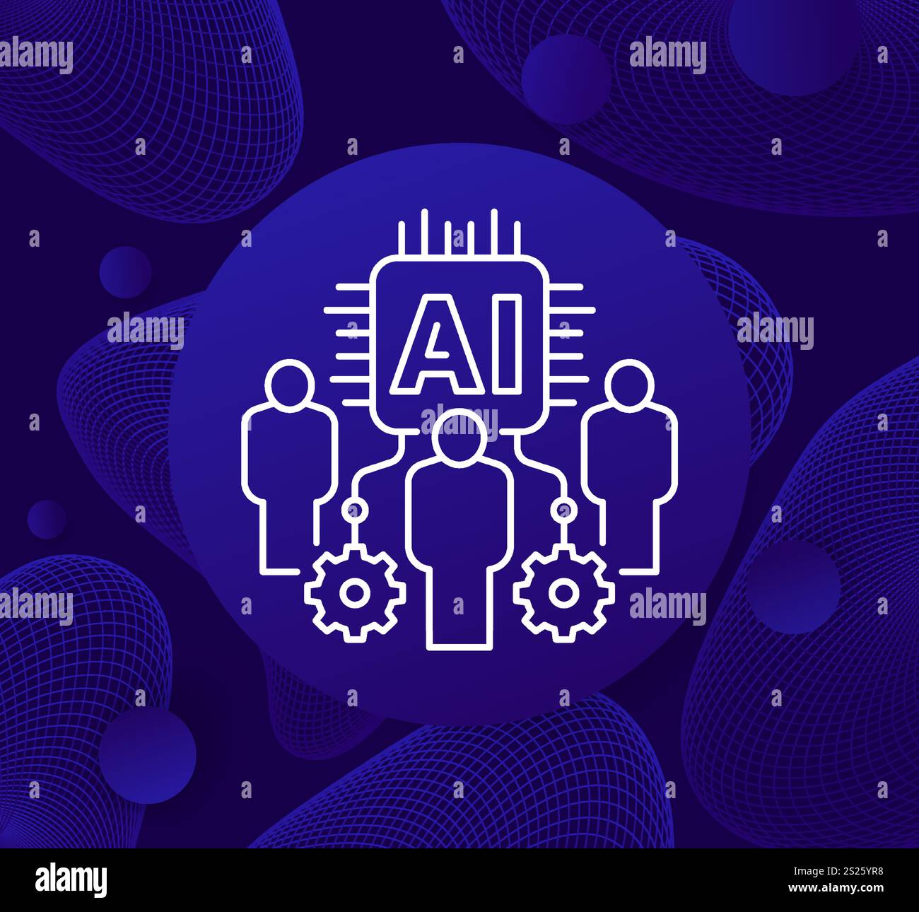 Human-AI interaction icon, Artificial intelligence Stock Vector Image & Art - Alamy