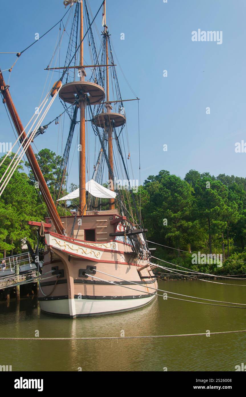 the landmark historic ships docked within the jamestown settlement ...