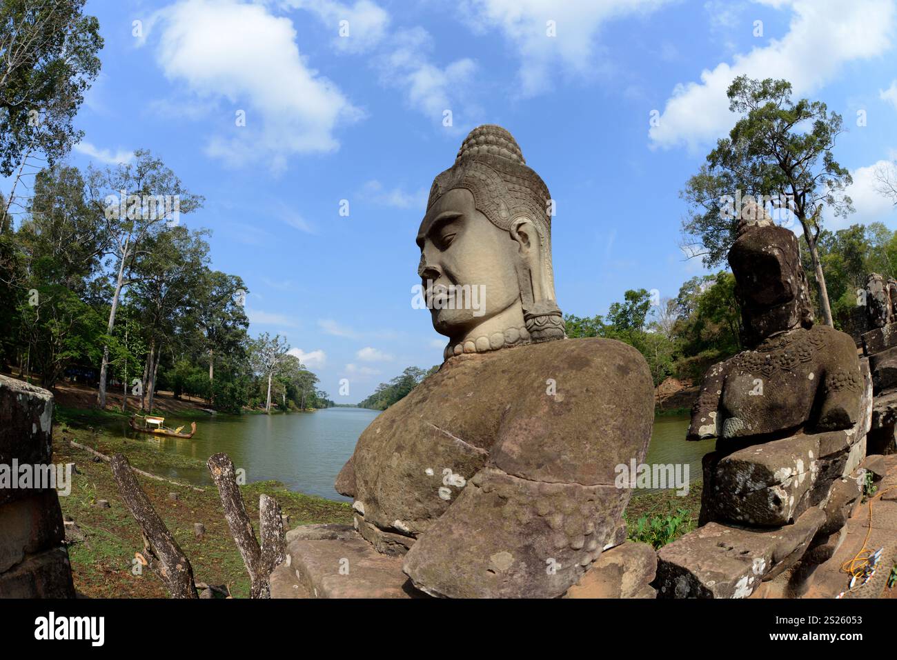 The Bridge at the Angkor Tom Gate in the Temple City of Angkor near the ...