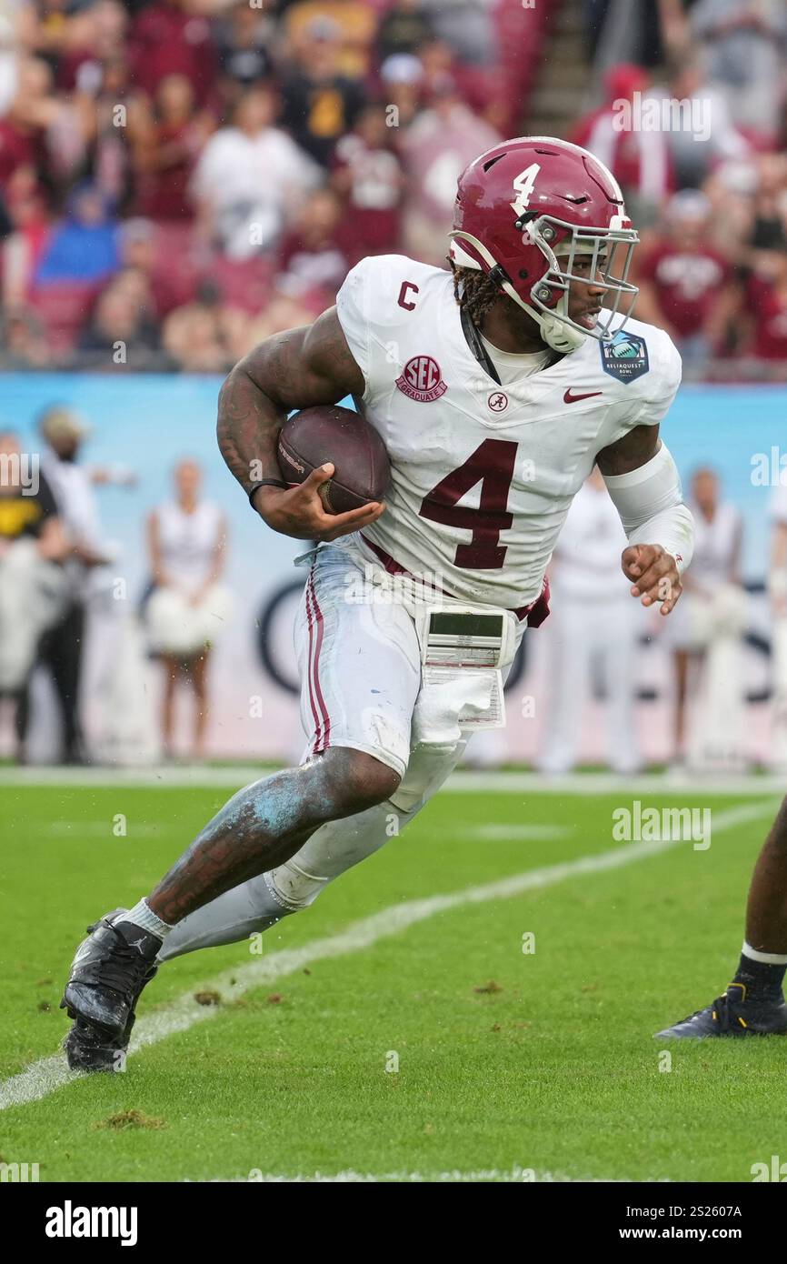 TAMPA, FL - DECEMBER 31: Alabama Crimson Tide quarterback Jalen Milroe ...