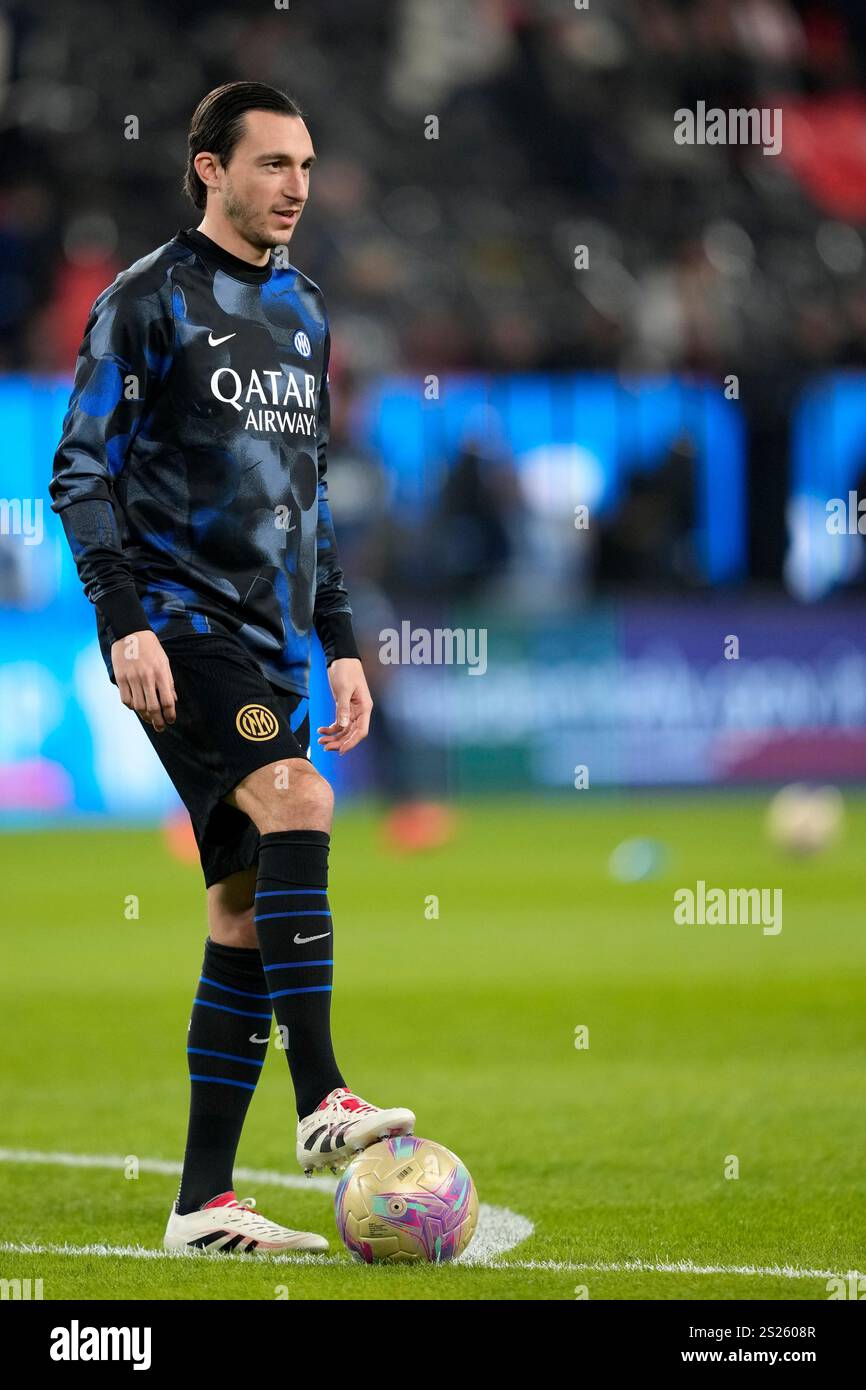 Inter Milan's Matteo Darmian warms up before the start of the Italian ...