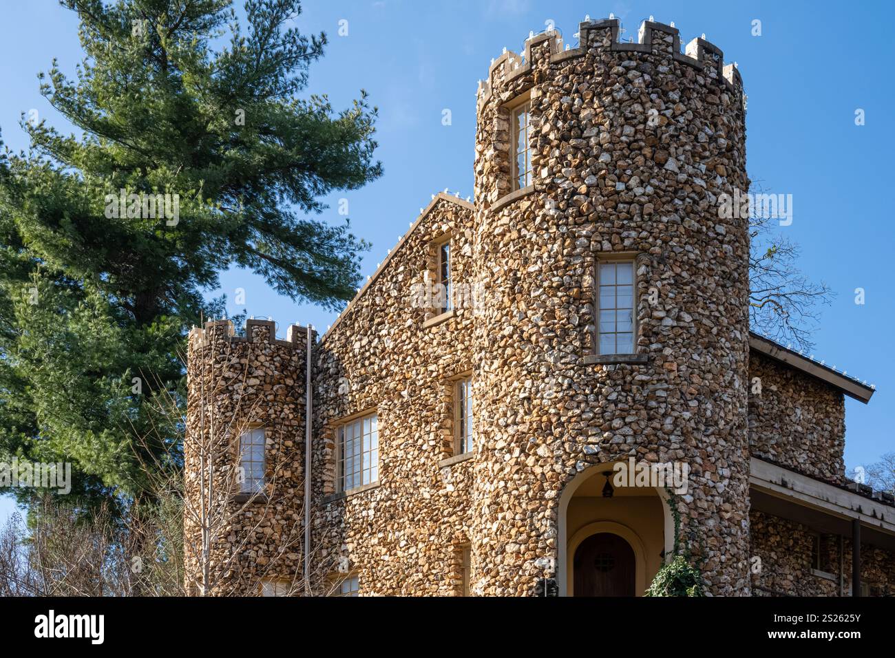 Franklin Castle, a restored depression-era stone castle in Tahlequah ...