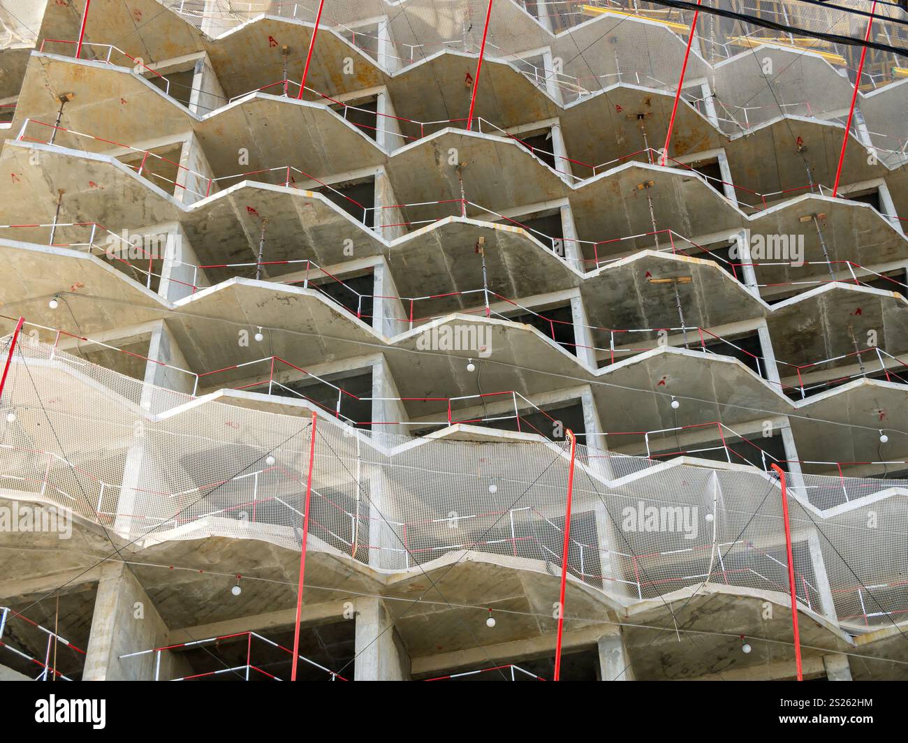 Monolithic frame of a new residential building with identical ...
