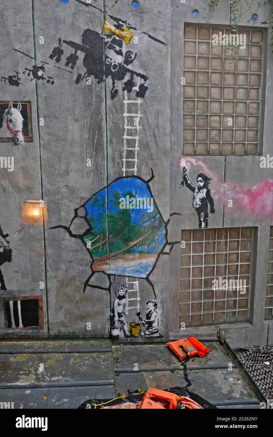 The Walled Off Hotel, The World Of Bansky museum, Paris, France, Europe ...