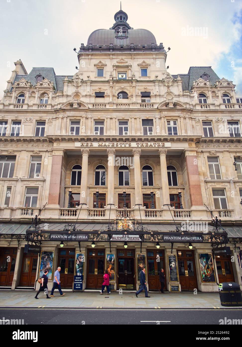 London, United Kingdom - March 28, 2019: Ornate facade of Her Majesty's ...