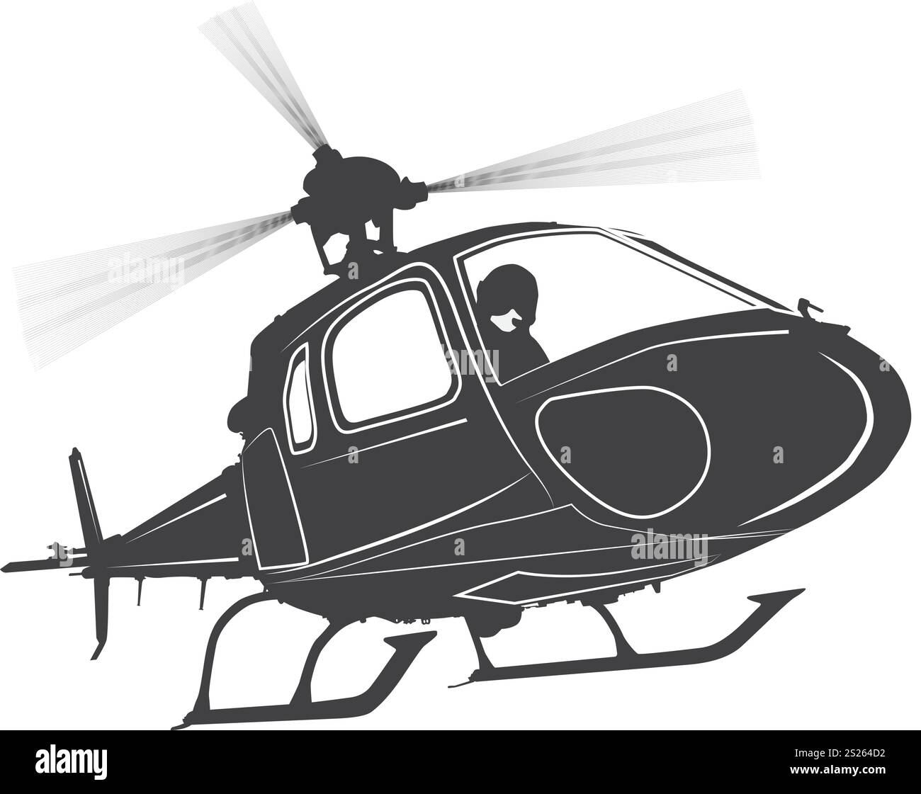 Flying helicopter vector with pilot Stock Vector Image & Art - Alamy