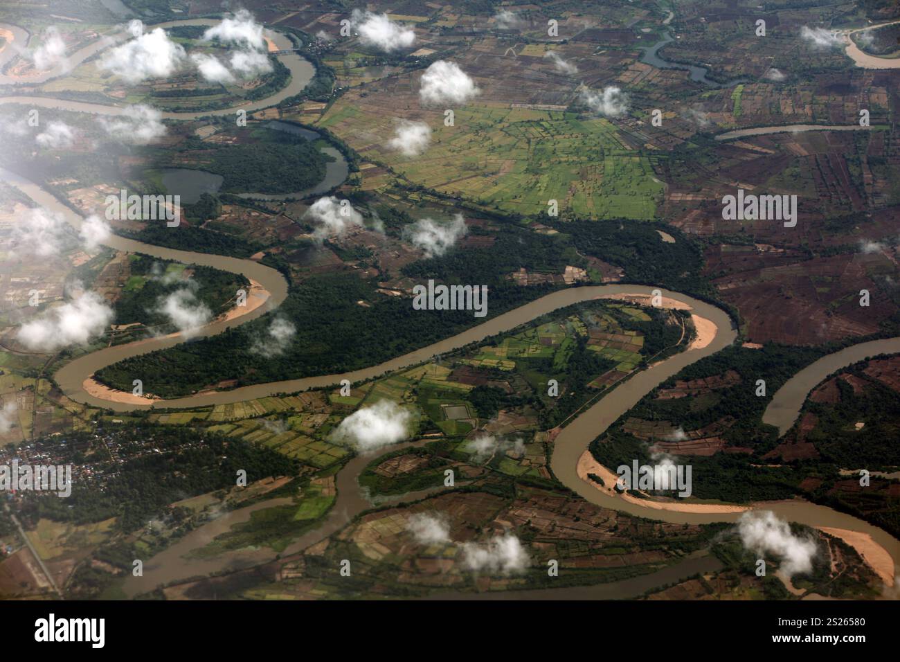 the landscape with a river near the city of ubon ratchathani in the ...