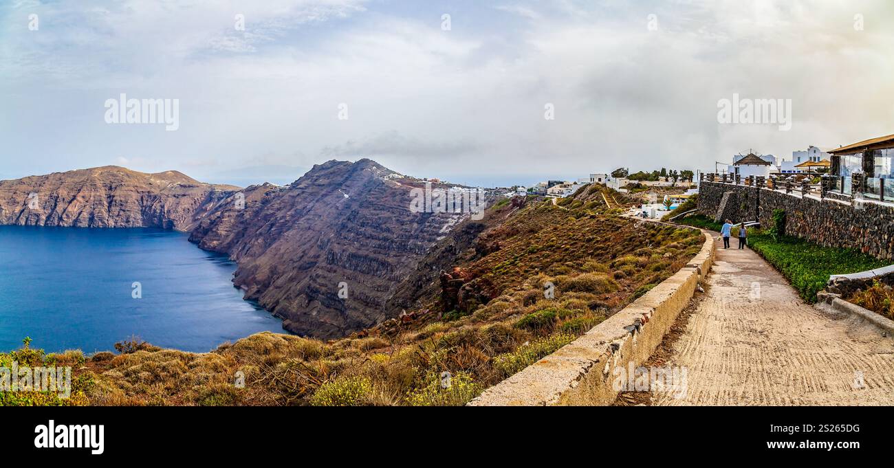Scenic Panoramic View of Cliffs and Sea Along a Coastal Pathway ...