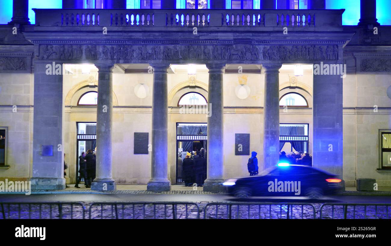 Warsaw, Poland. 3 January 2025. Unmarked police car with blue flashing ...