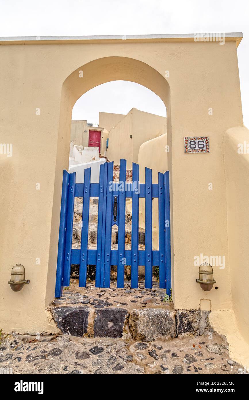 Traditional Blue Gate with Beige Architecture in Picturesque ...